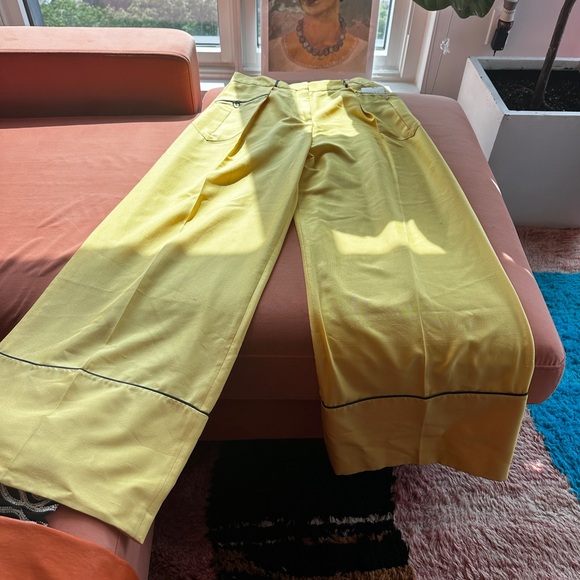 Bally | Pants & Jumpsuits | Bally Yellow Pants With Black Accents ...